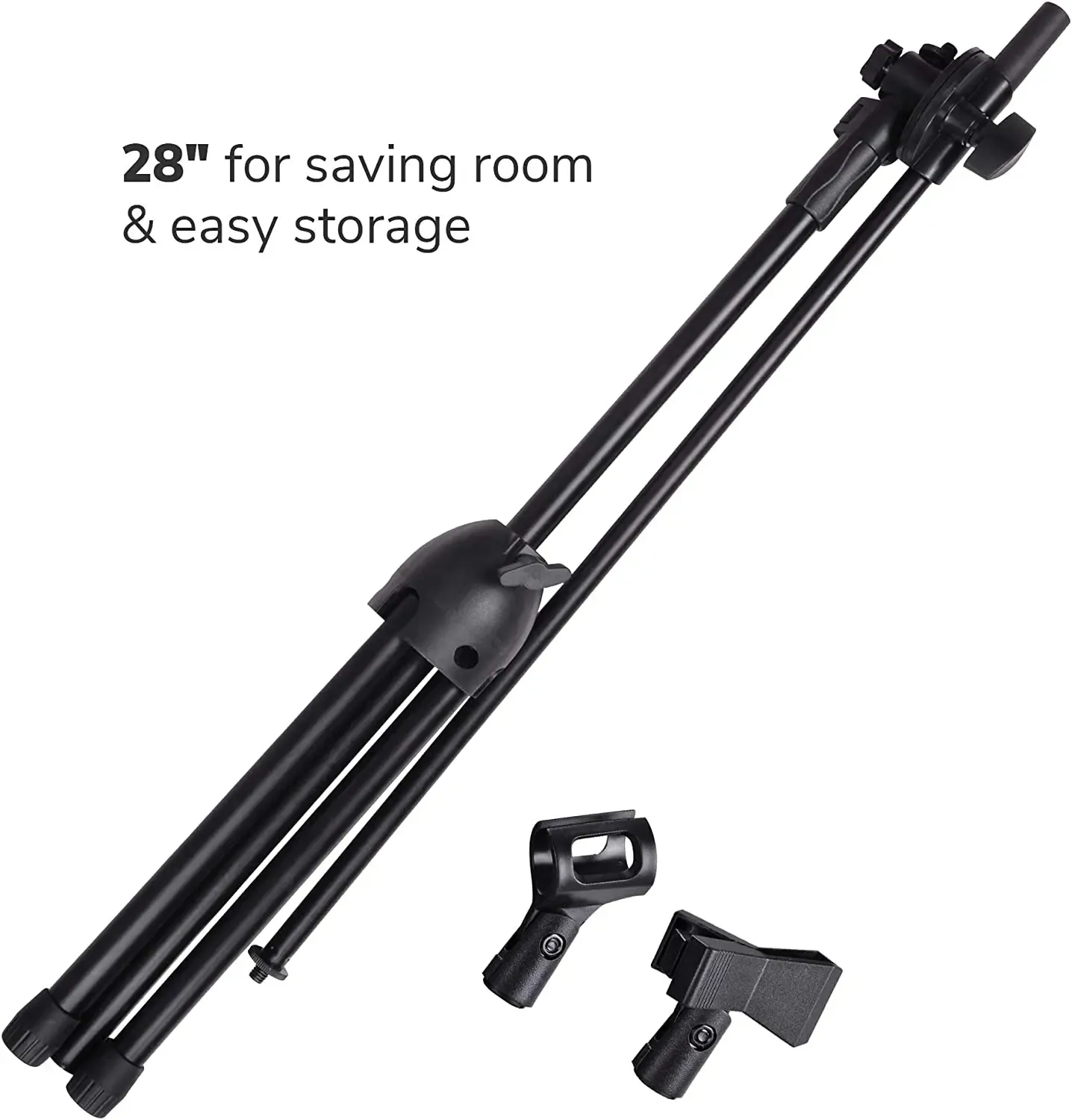 Adjustable Height Microphone Stand Dual Microphone Clip 90 Degree ...
