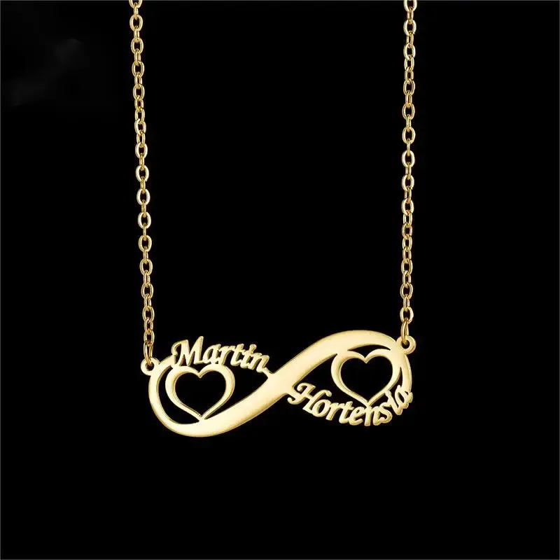 HIYONG Custom Hollow Infinity Symbol Love Alphabet Personalised Heart ...