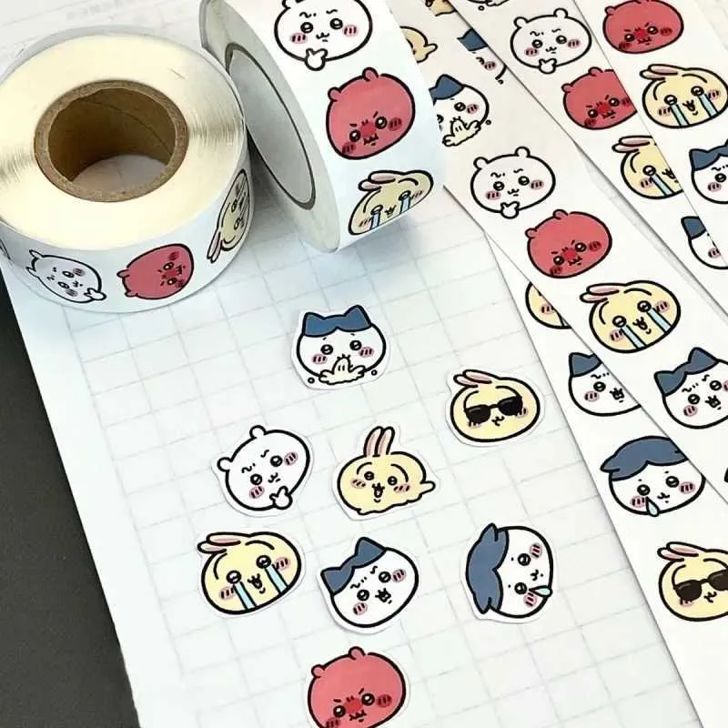 Kawaii Chiikawa Roll Stickers, Lovely Anime Handbill Material, Cute ...