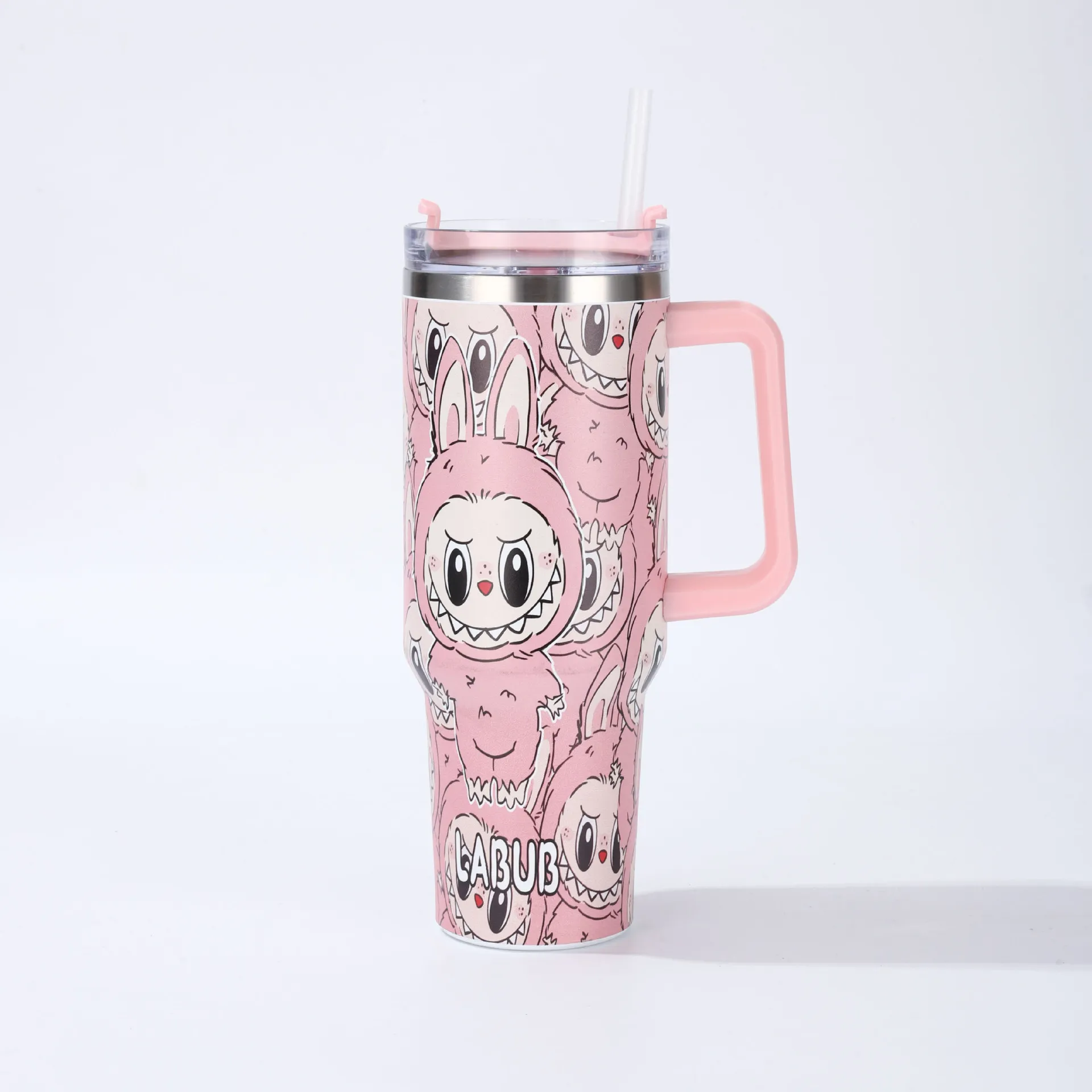 New Labubu Water Cup 40oz With Handle, Car Thermos, and Straw - Thermal ...