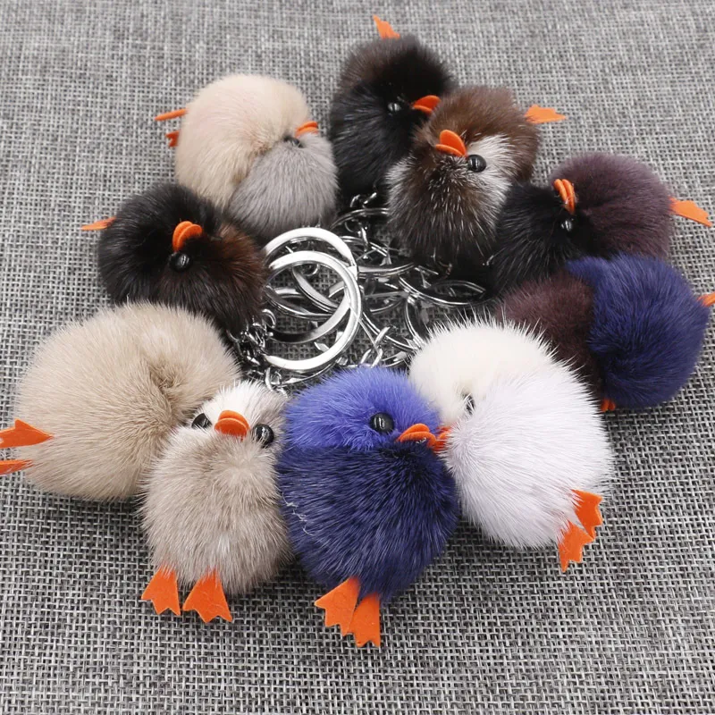 Simple And Fluffy Mink Fur Duck Keychains Real Fox... From Ogmine, $7. ...