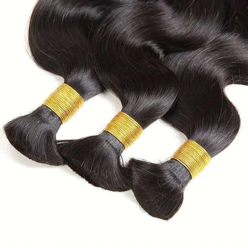 Body Wave Hair Extensions Natural Raw Human Hair For Braiding, 3/4 ...