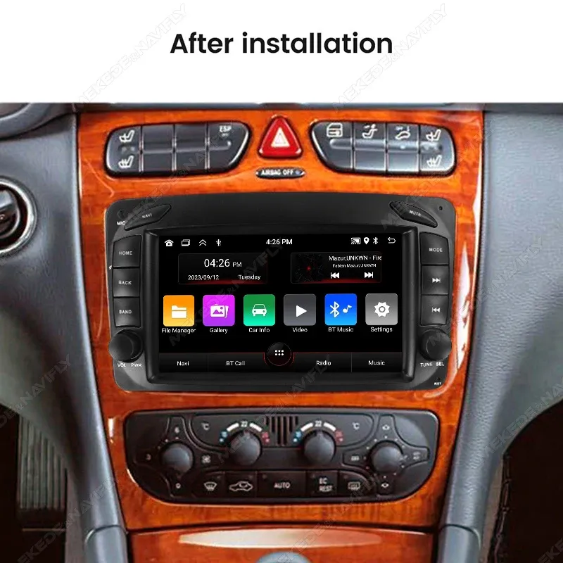 7 Inch Double Din Carplay Android Auto Mercedes Benz CLK W209, W203 ...