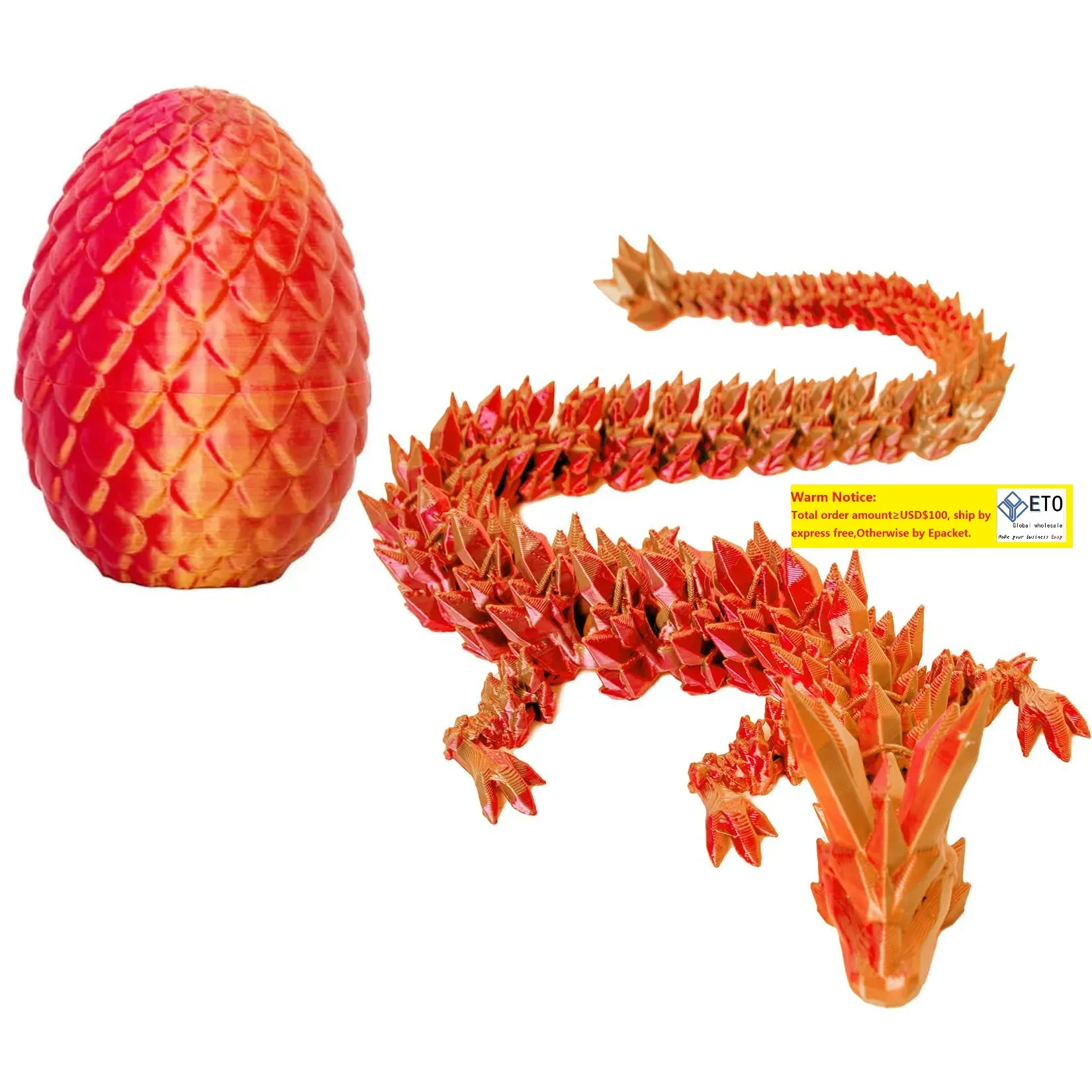3D Printed Gem Articulated Dragon Rotatable 3D Dragon Toy Mystery ...